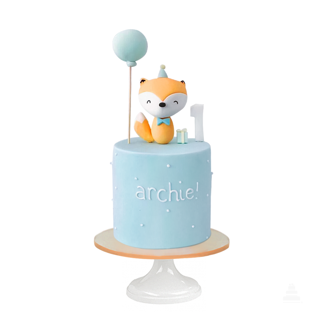 Archie the Fox!, pastel con zorrito y globo comestibles para cumpleaño ...