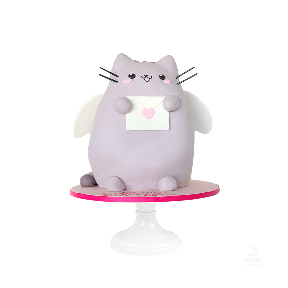 Pusheen Love, pastel decorado en 3D de fondant – L Autrichienne