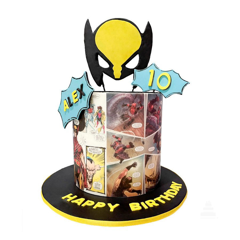 Pastel Cómic Wolverine y Deadpool, Wolverine and Deadpool Comic Cake ...